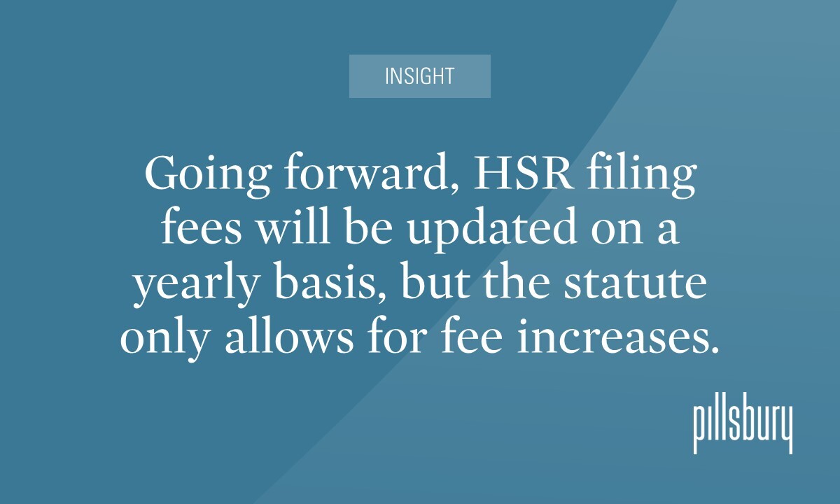 HSR Merger Filing Fees Significantly Increase for Large Deals