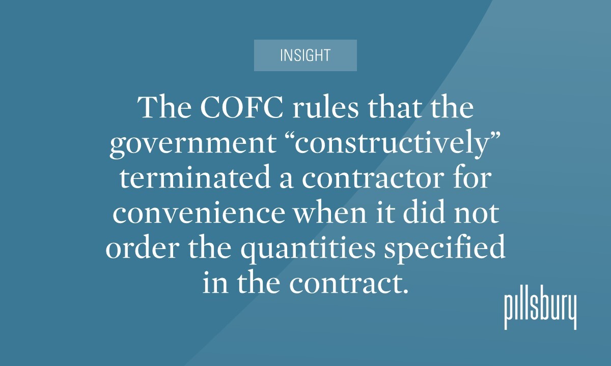 COFC Rules that Army Constructively Terminated JKB Contract