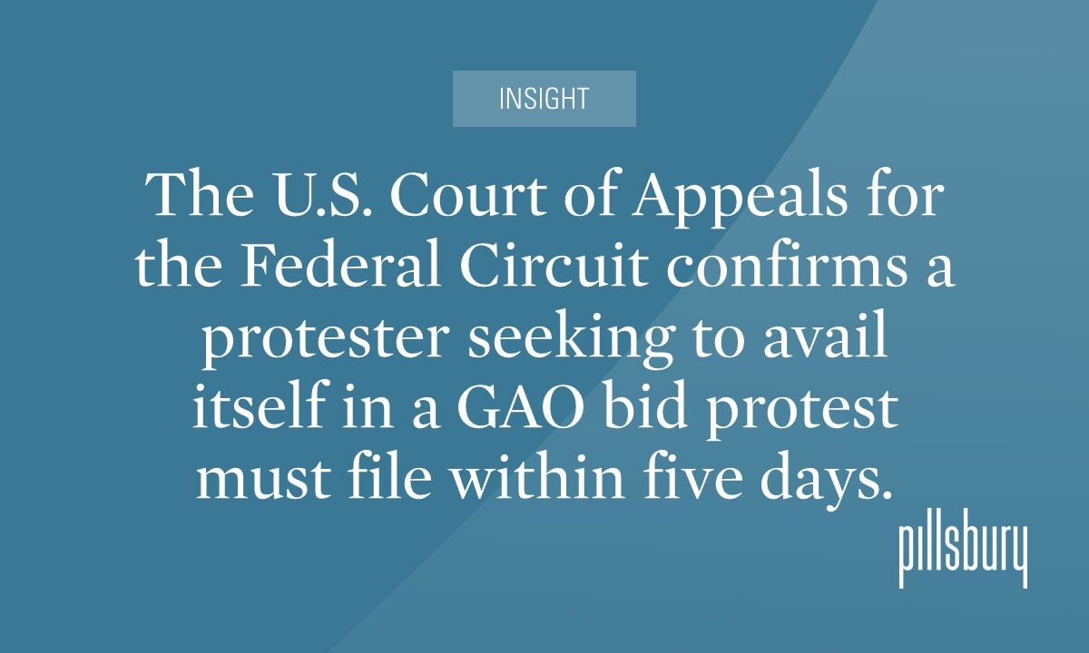 Federal Circuit Clarifies Bid Protest Stay Timeliness Rules