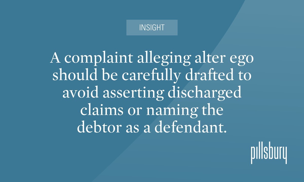 When Does an Alter Ego Suit Alleging Debtor and Non-Debtor Are “One and ...
