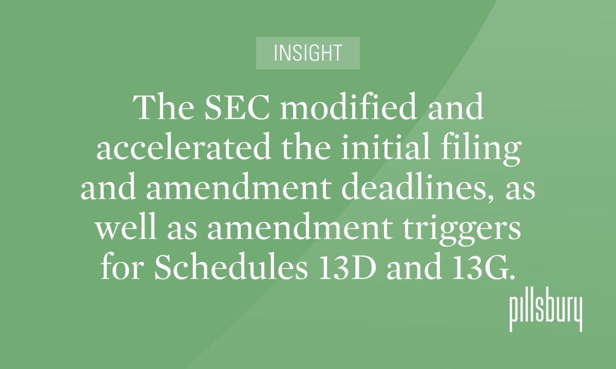 SEC Adopts Rule Changes to Shareholder Ownership Reporting